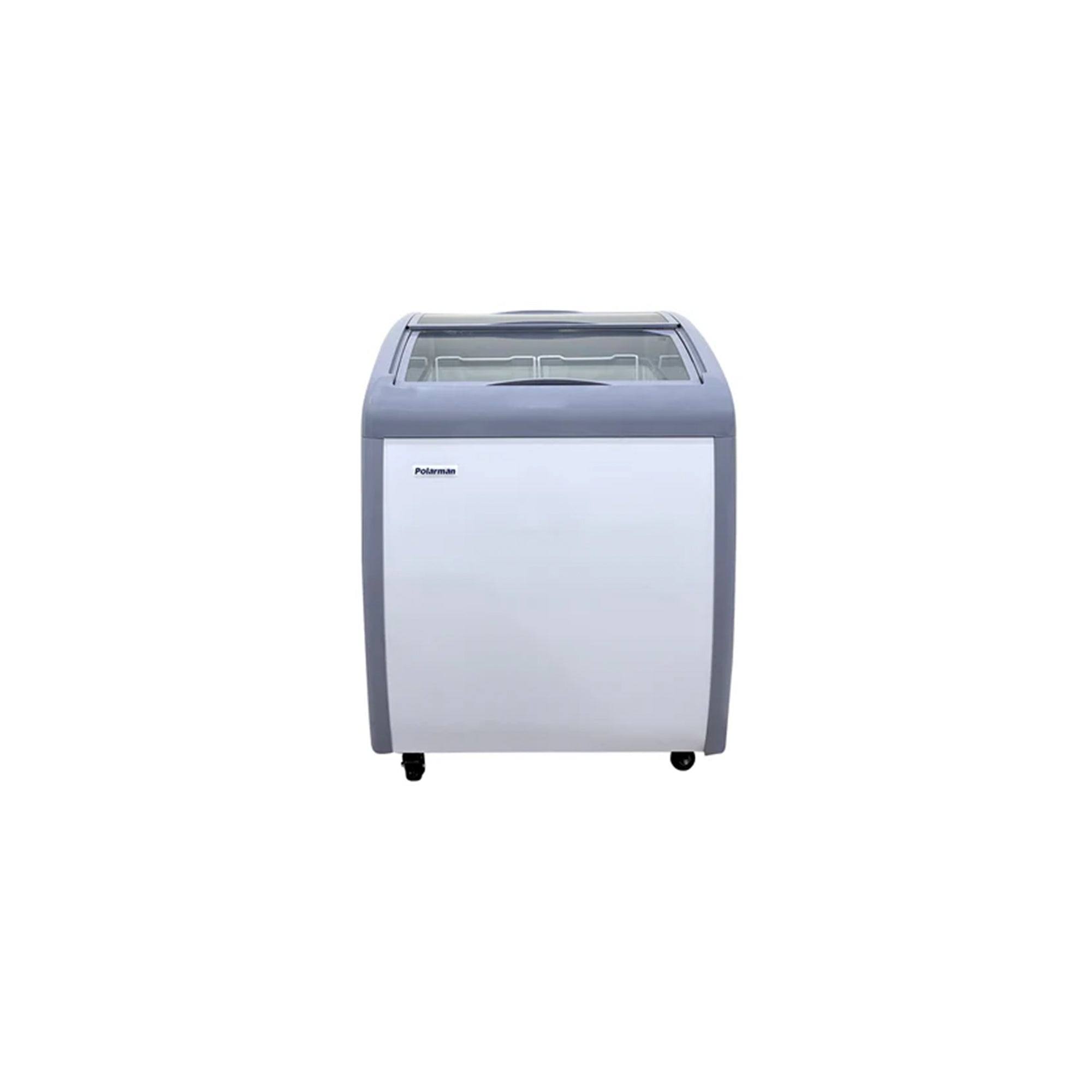 Polarman PLM-S150 26 3/16" Mobile Ice Cream Display Freezer, Curved Sl ...