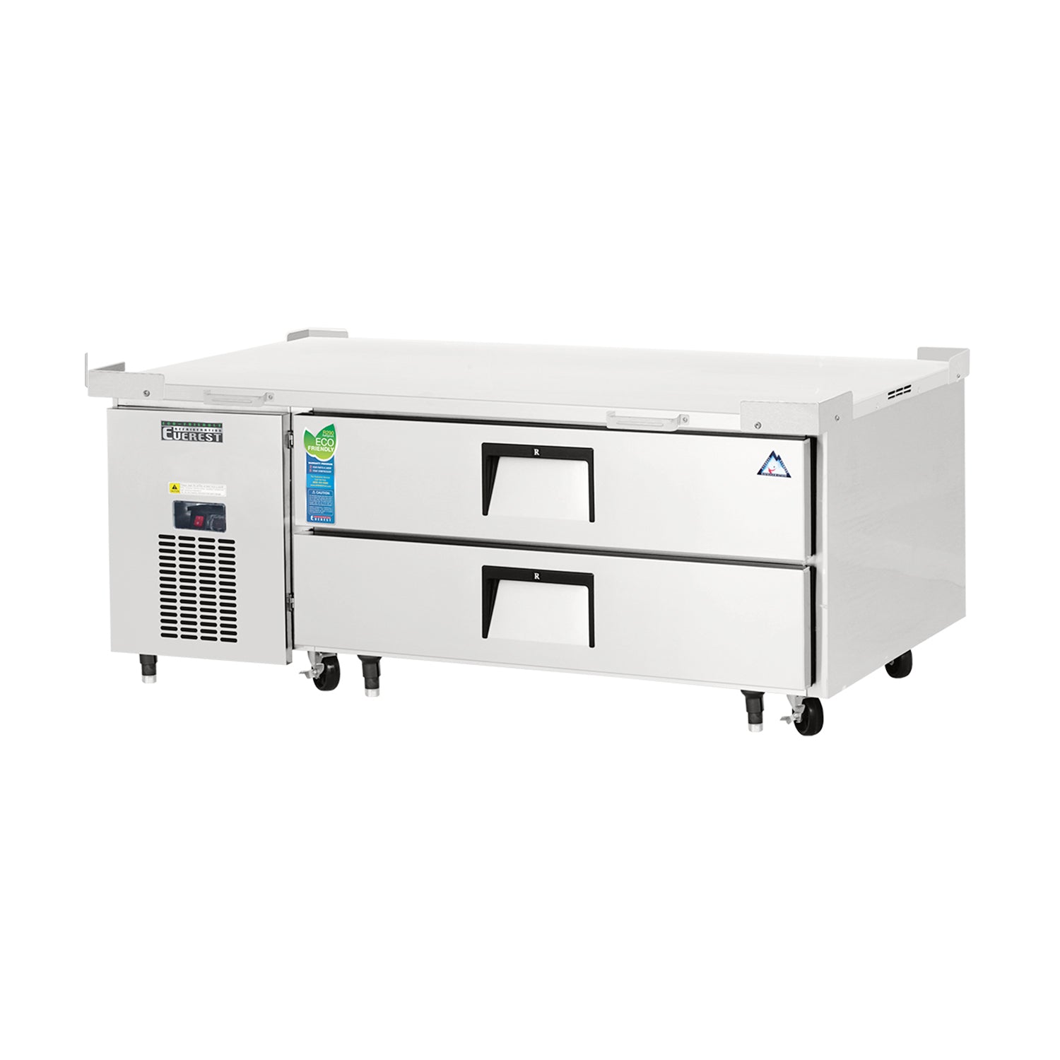 Everest ECB52-60D2 60" Stainless Steel Chef Base Refrigerator, 2 Drawe ...