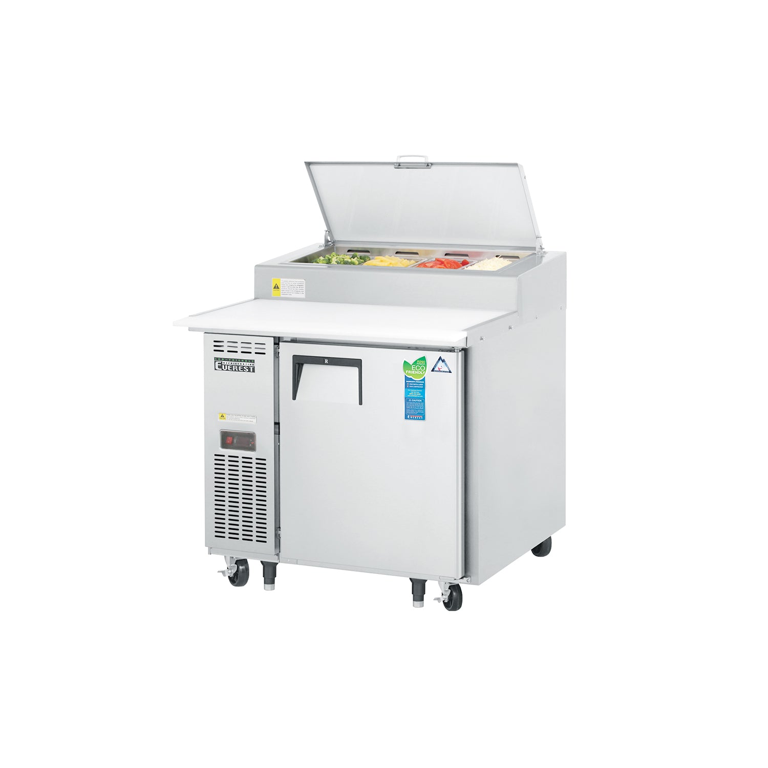 Everest EPPR1 35 5/8" Stainless Steel Pizza Prep Table Refrigerator, 1 ...