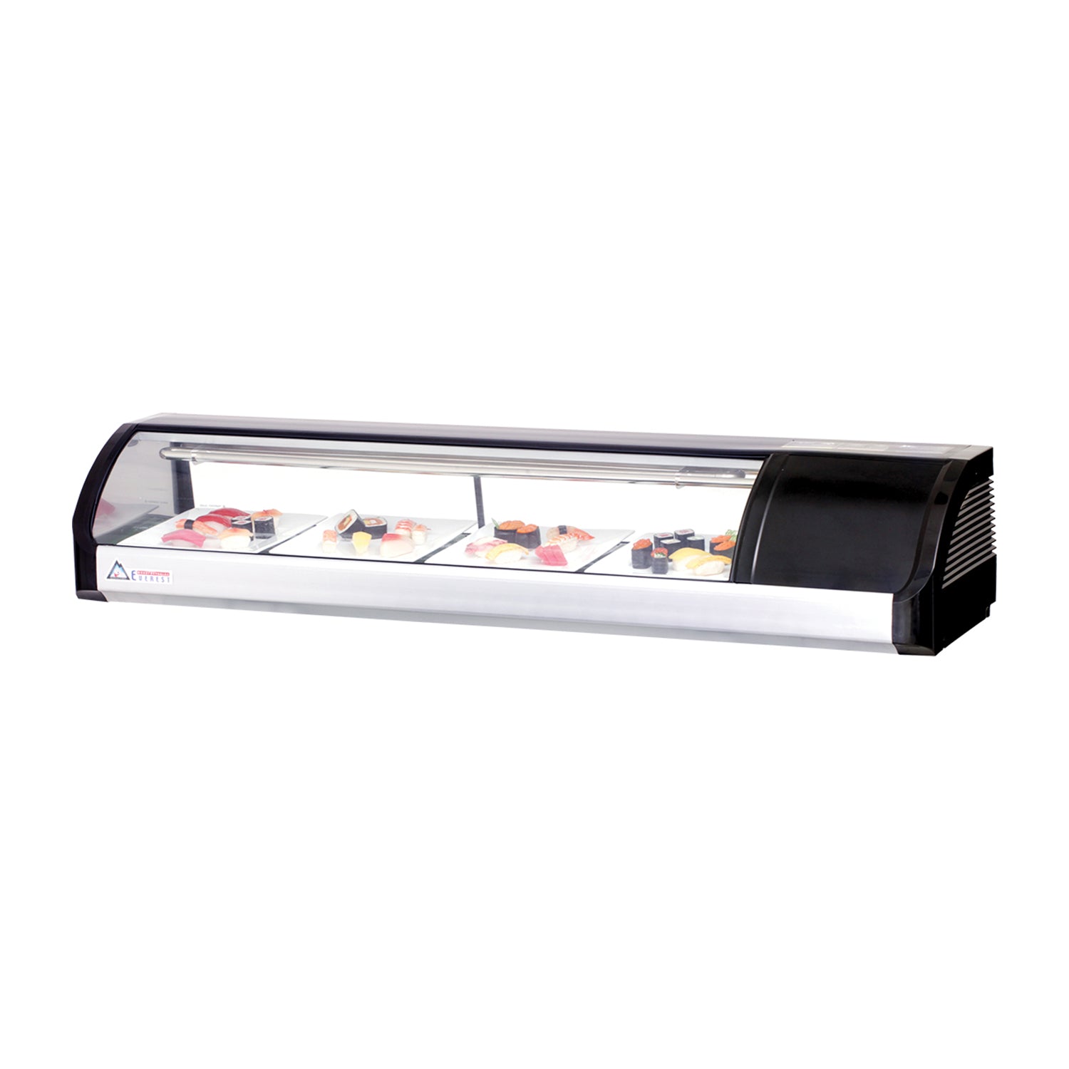 Everest ESC59R 59" Black Refrigerated Curved Glass Sushi Display Case ...