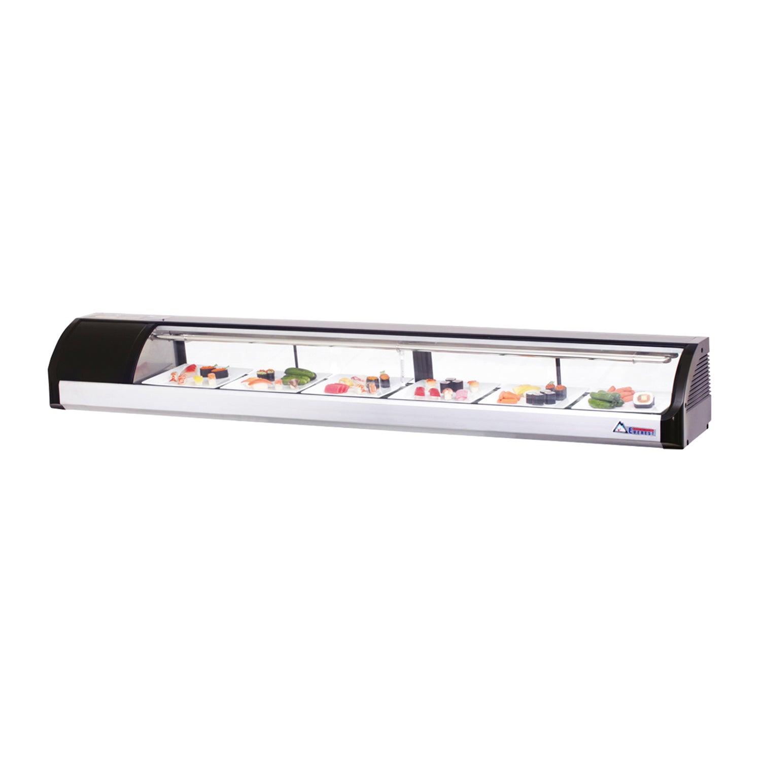 Everest ESC83L 82 5/8" Black Refrigerated Curved Glass Sushi Display C ...