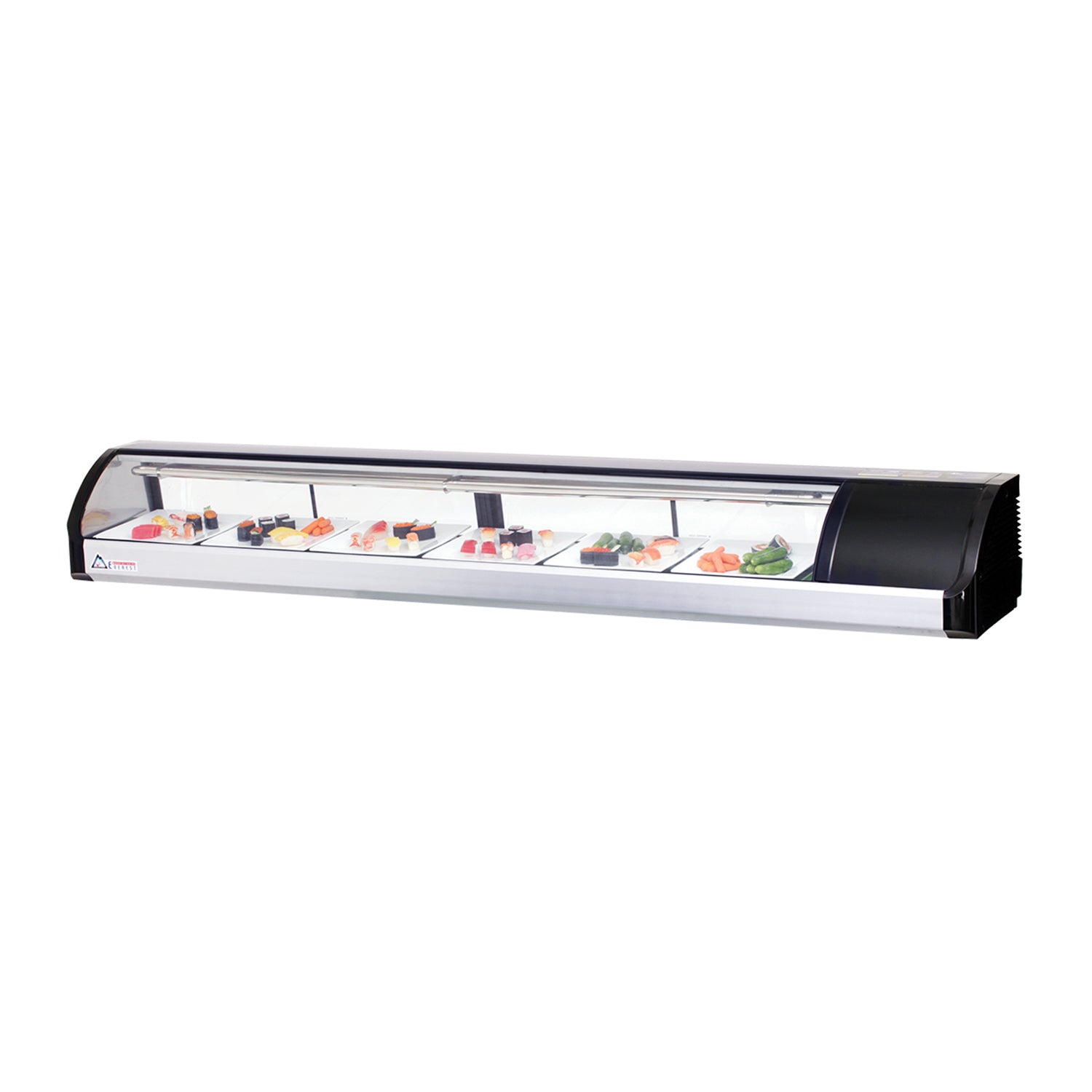 Everest ESC83R 82 5/8" Black Refrigerated Curved Glass Sushi Display C ...